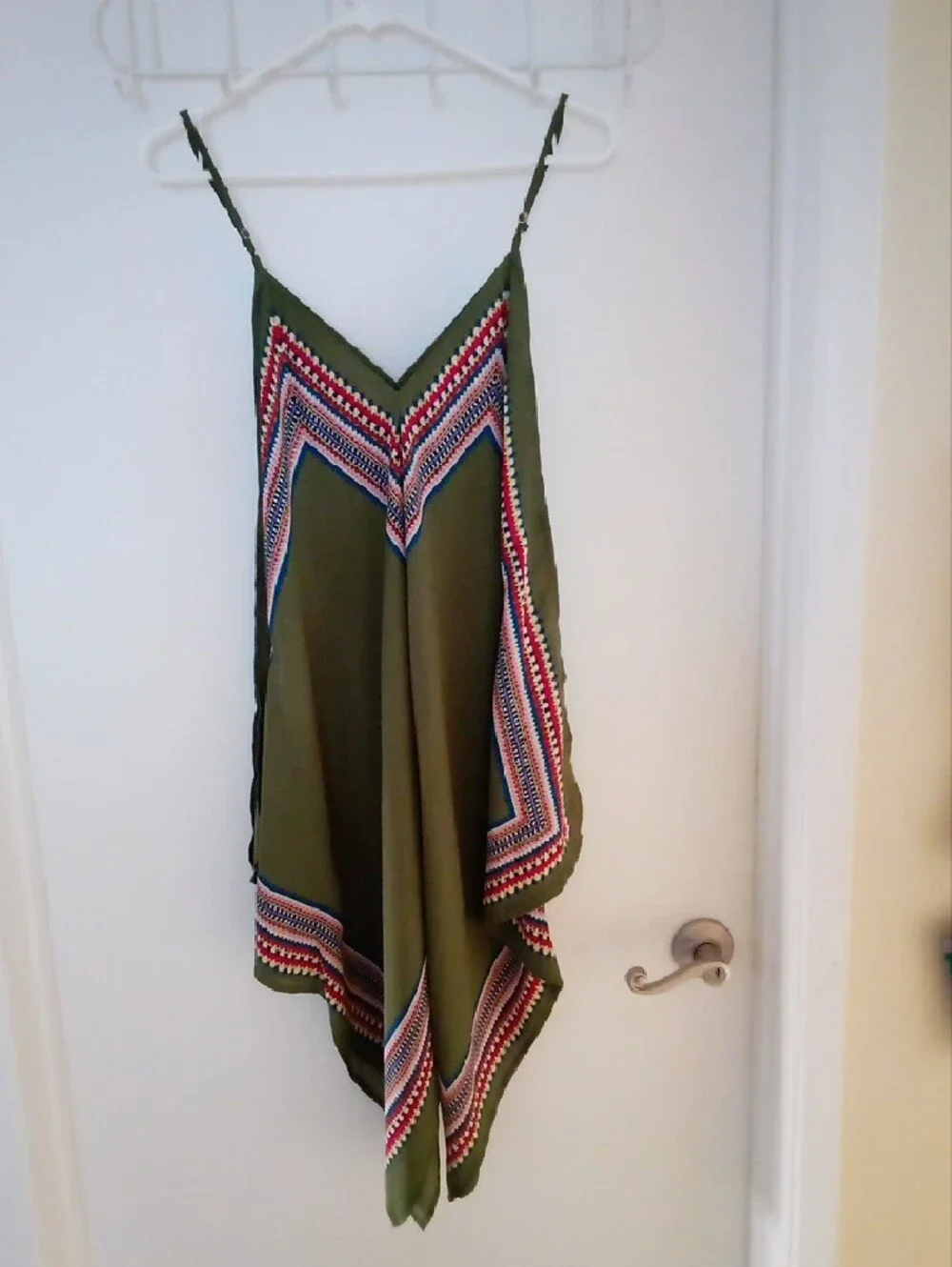 meraki | Tops | Meraki Olive Green Chevrontrim Handkerchief Hem Cami ...